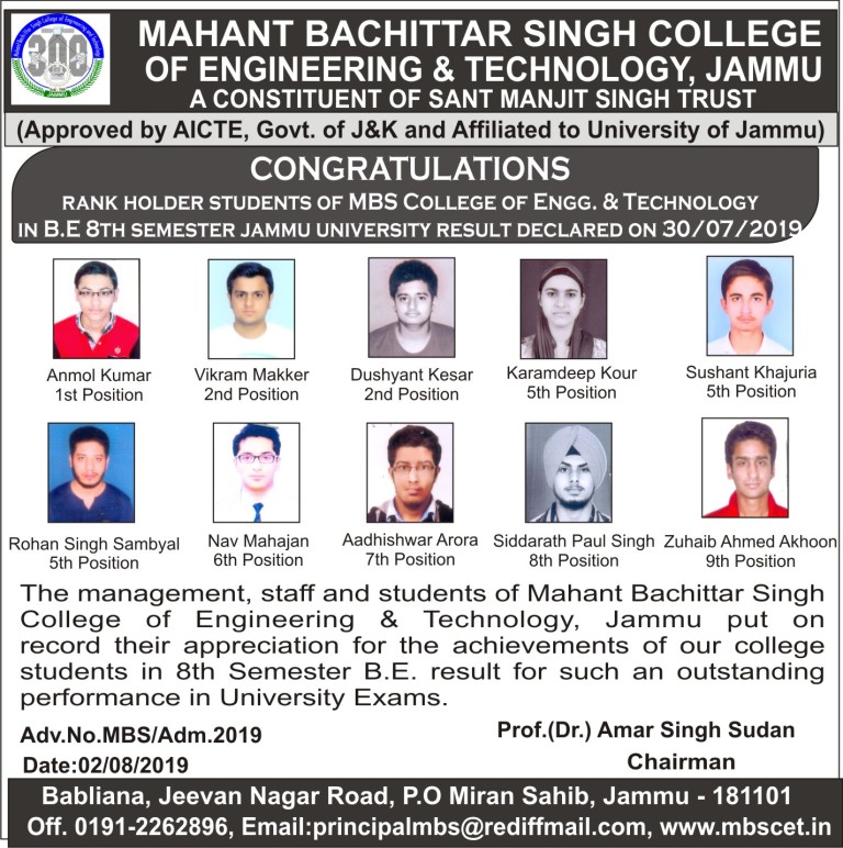 Position Holders – MBS College Of Engineering And Technology